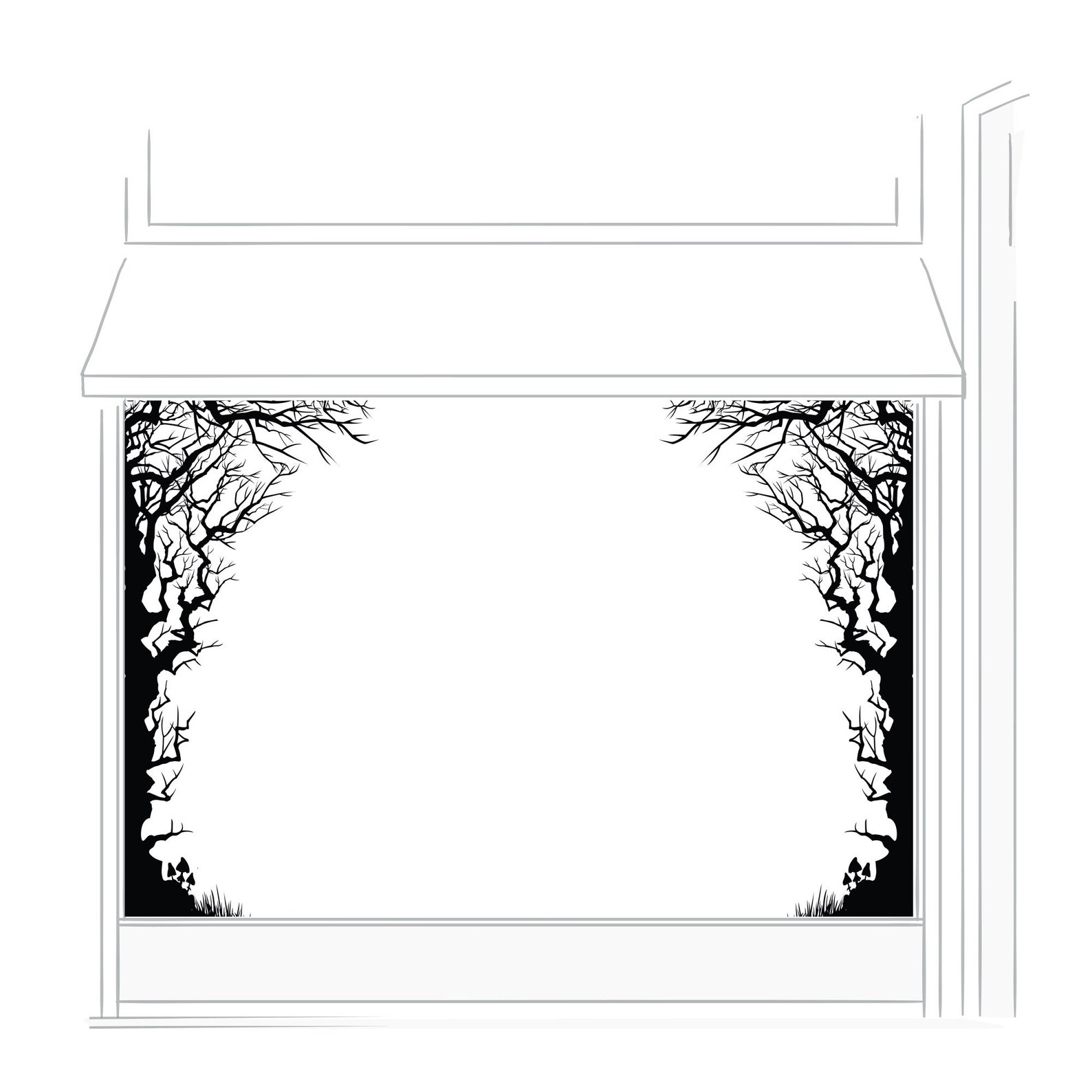 Spooky Trees Retail Window Vinyl. Shop Window Retail Graphics. Happy ...