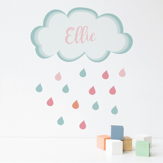 Wall Sticker Personalised Rain Cloud Decals Wall Tattoo | Etsy