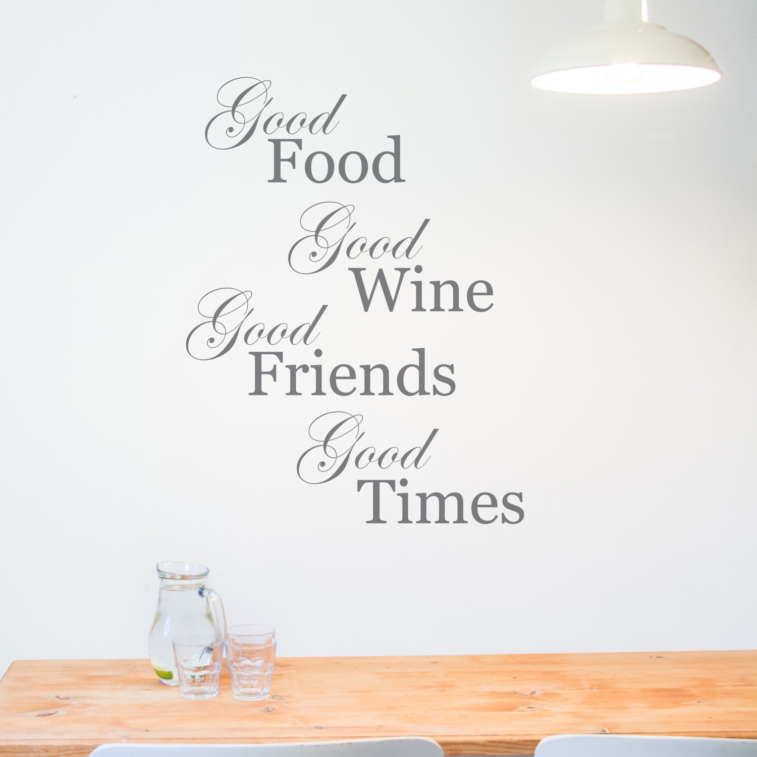 Good Food Good Wine Good Friends Wall Sticker - Wall Stickers - Wall ...