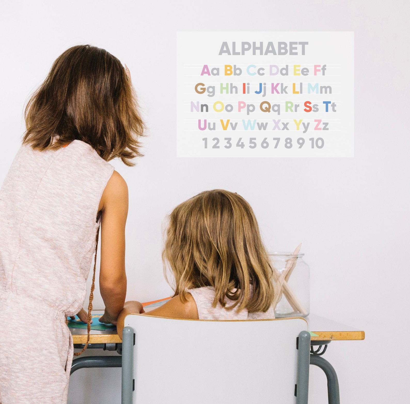 Alphabet Homeschool A3 Poster Wall Sticker - Children Learning - Etsy