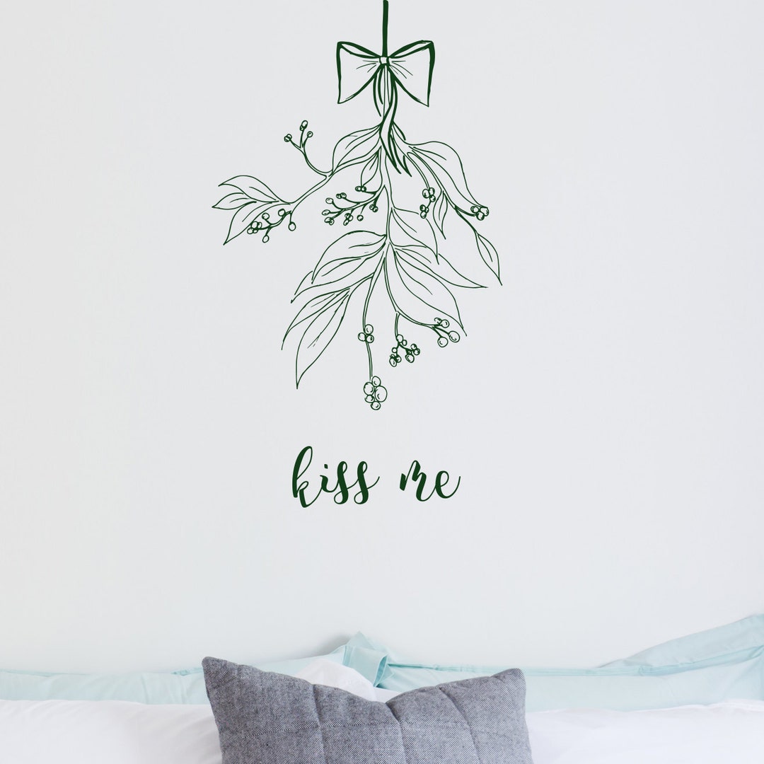 Wall Sticker Christmas Kiss Me Mistletoe - Decals - Wall Tattoo - Wall ...