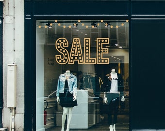 Floral SALE Retail Window Vinyl - Single Sale Sign – Shop Sign & Window ...