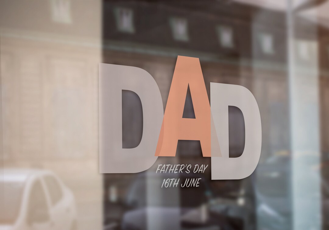 DAD Bold Block Letters, Father's Day, Window Retail Graphics. Visual ...