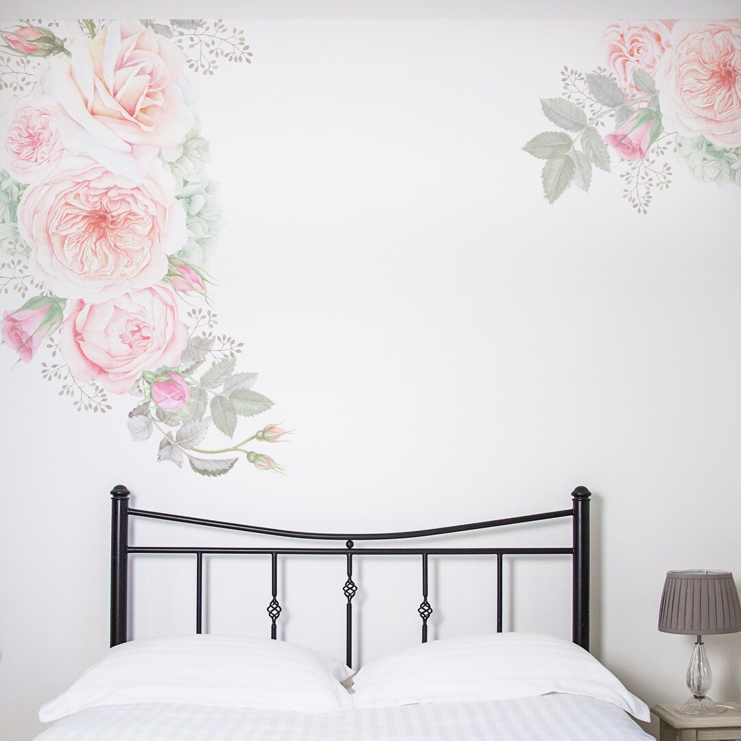 Pastel Floral Wall Sticker - Botanical Flowers - Home Decor - Etsy