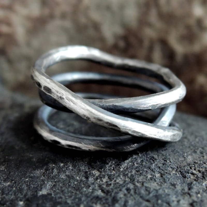 Oxidized Silver Ring - Etsy