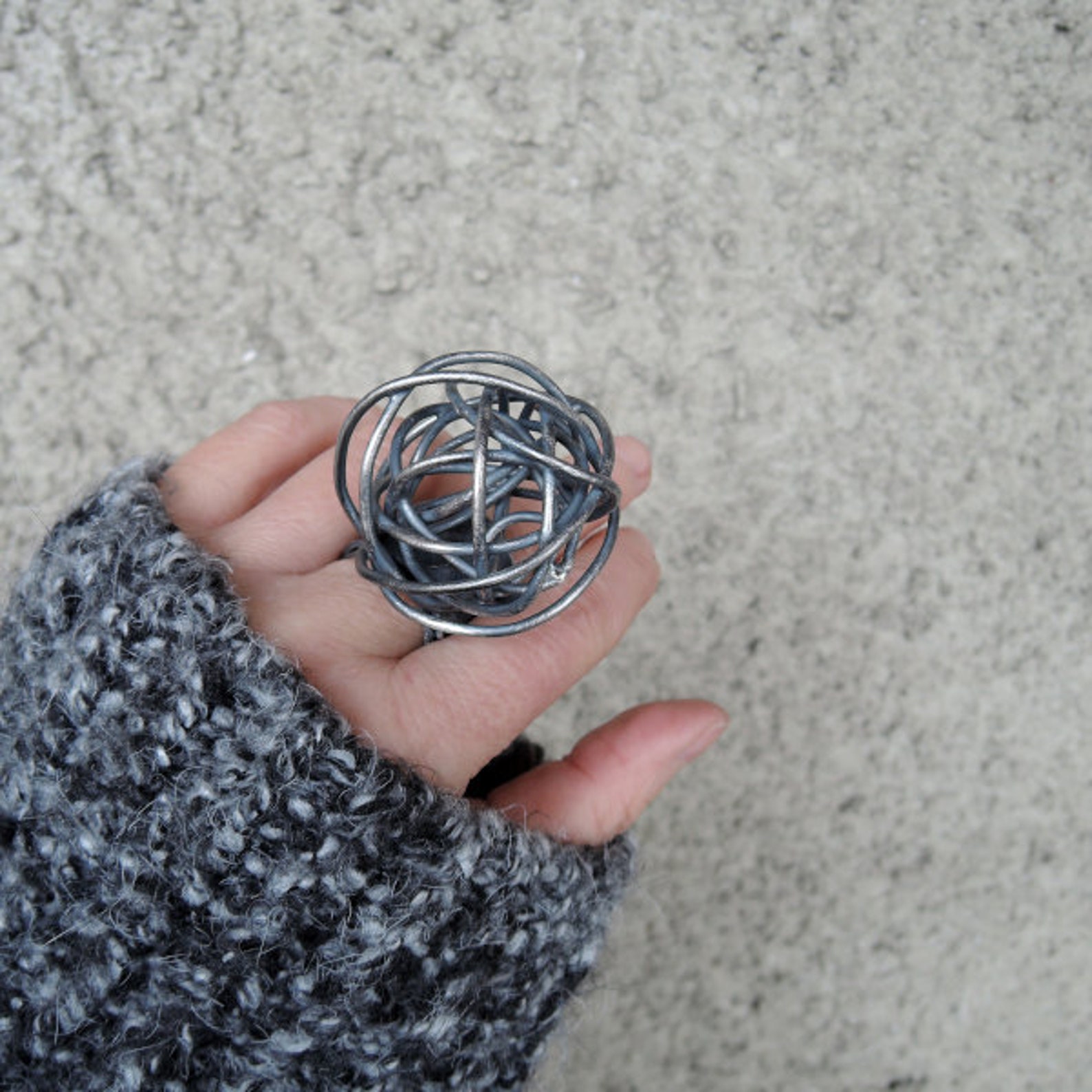 Big Silver Ring Sterling Silver 925 Modern Ring - Etsy