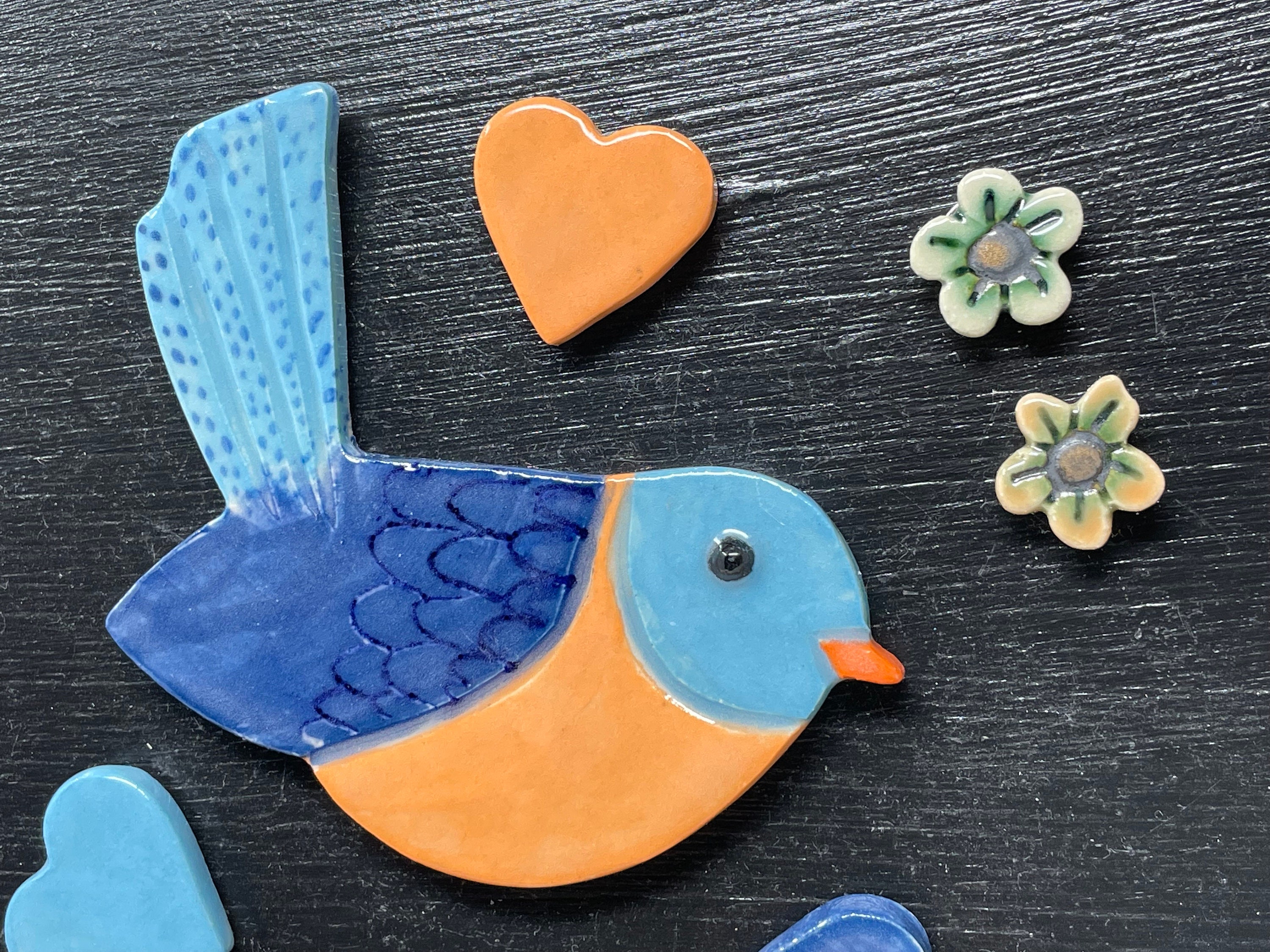 Handmade Ceramic Bird and Floral Magnets, Nature Lover Gift - Etsy