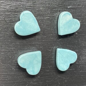 Small Blue Ceramic Love Heart Magnets Set / Valentines Heart Fridge ...