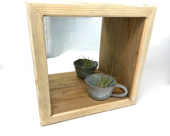 Wooden Cube Shelf Display Unit With a Mirror / Mirror Wall - Etsy