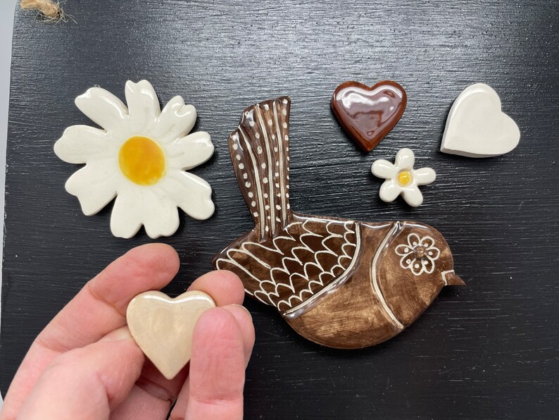 Handmade Ceramic Fridge Magnet Set Including 6 Magnets / Bird, Love ...