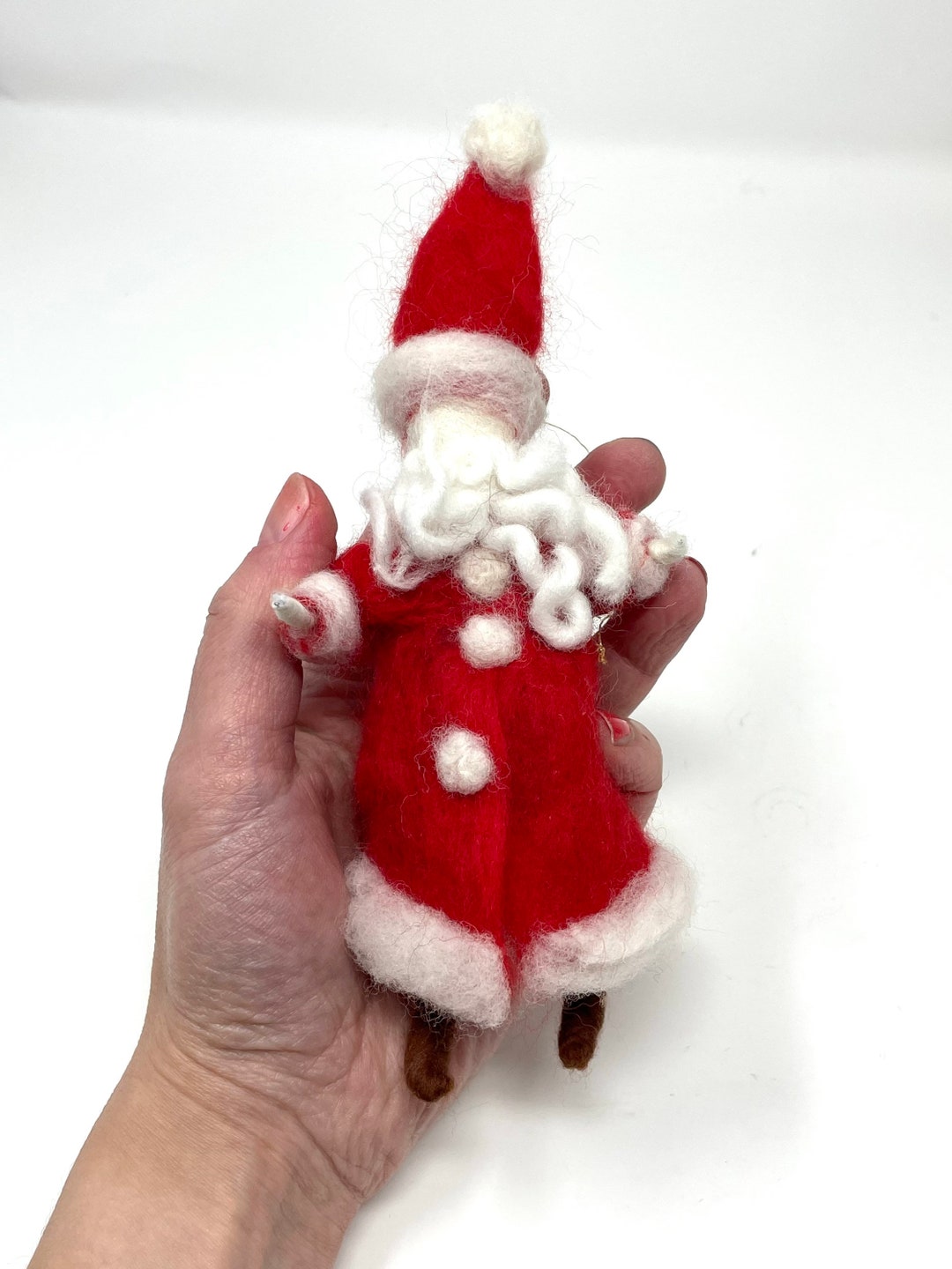 Wool Needle Felted Santa Claus Hanging Christmas Ornament - Etsy