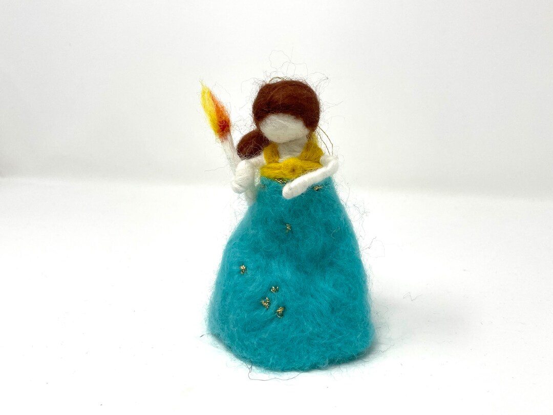 Needle Felted Handmade Lady Hanging Ornament With a Candle - Etsy