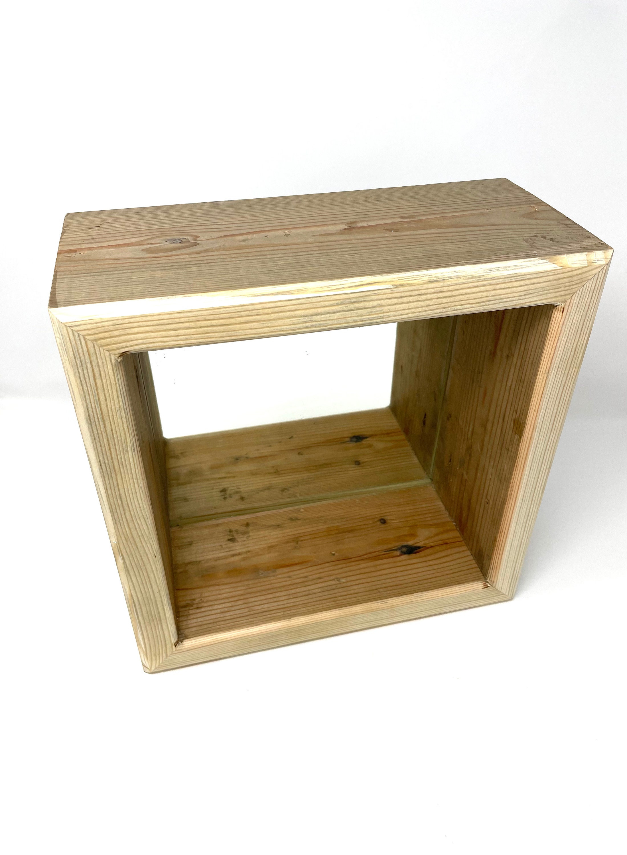 Wooden Cube Shelf Display Unit With a Mirror / Mirror Wall Decor - Etsy