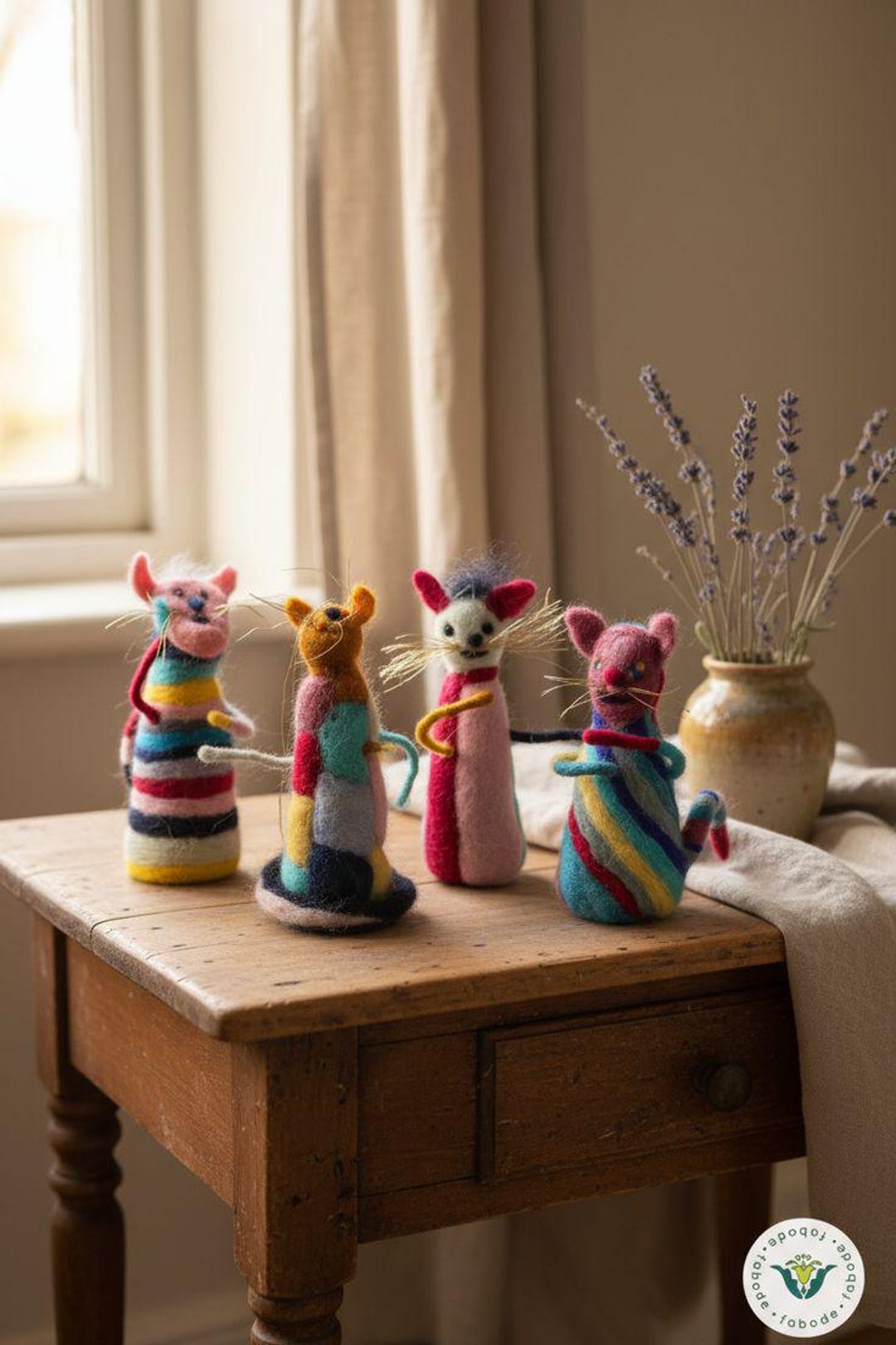 Handmade Wool Felted Cat | Free Standing Felt Cat Decoration ...