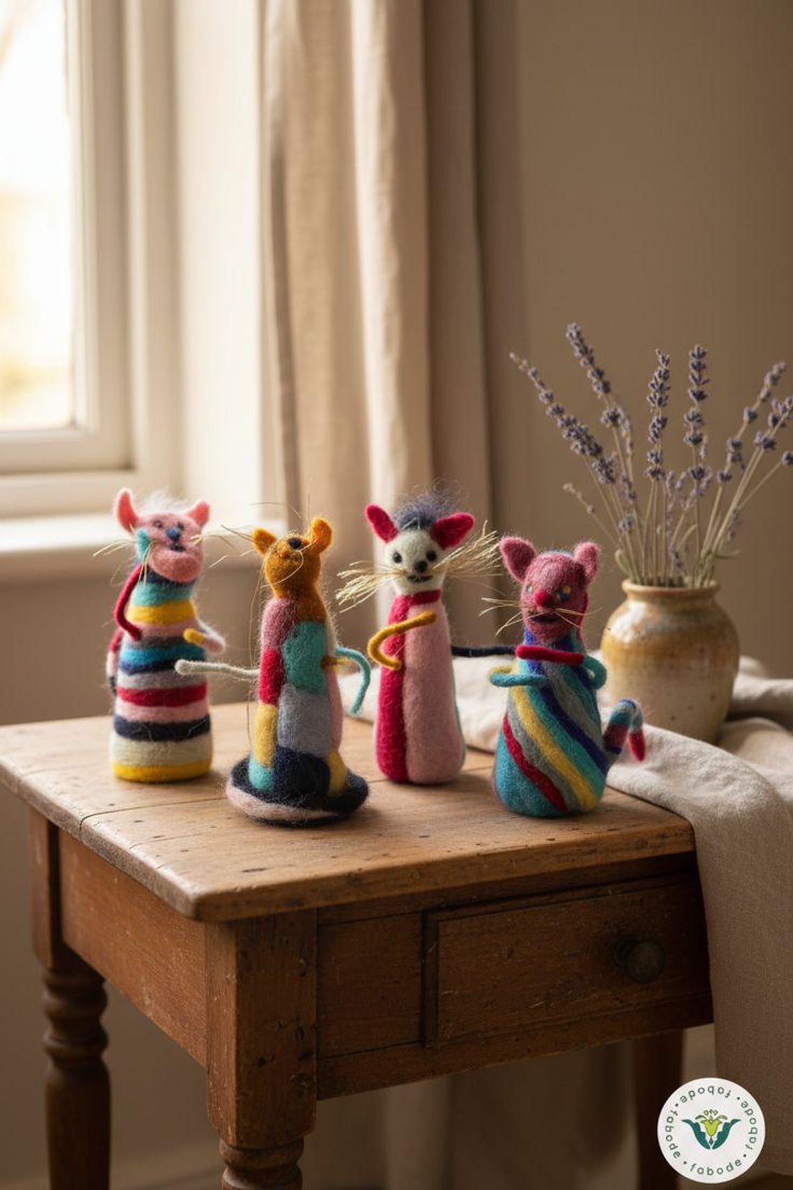 Handmade Wool Felted Cat | Free Standing Felt Cat Decoration ...