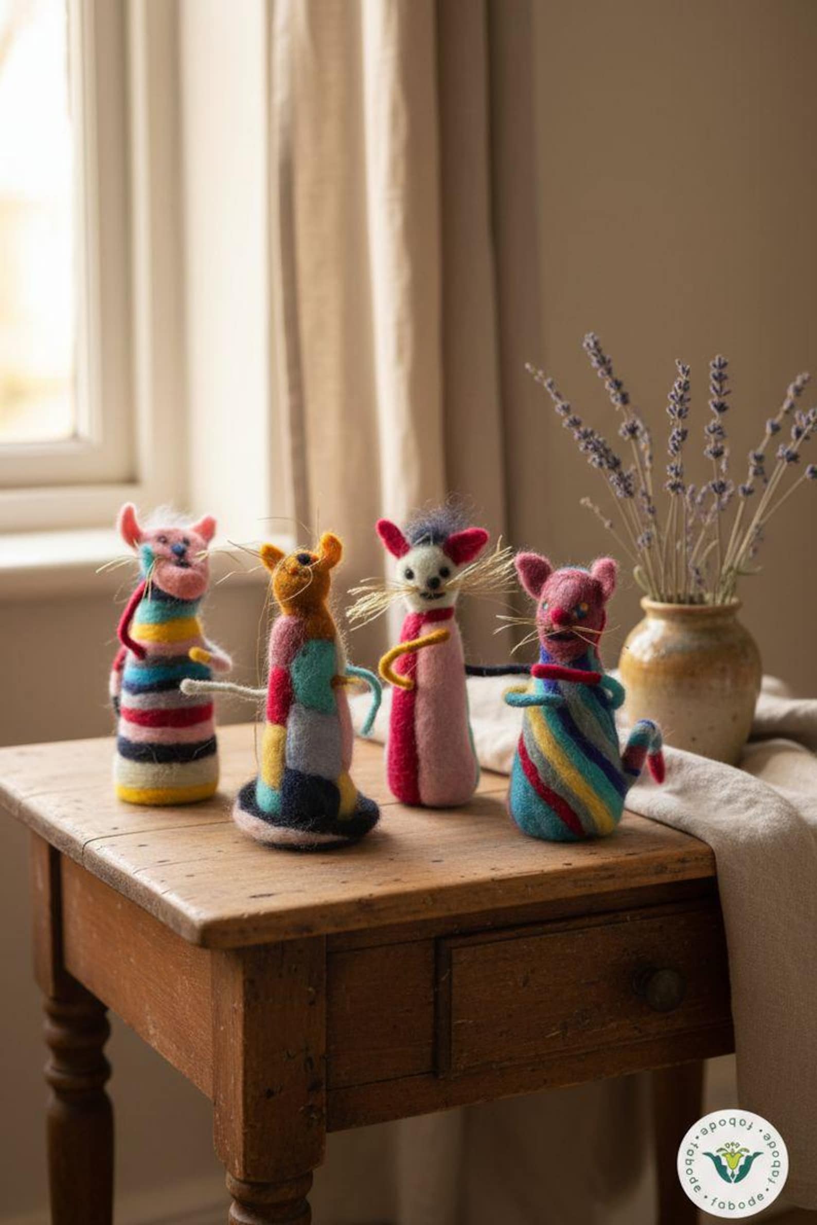 Handmade Wool Felted Cat | Free Standing Felt Cat Decoration ...