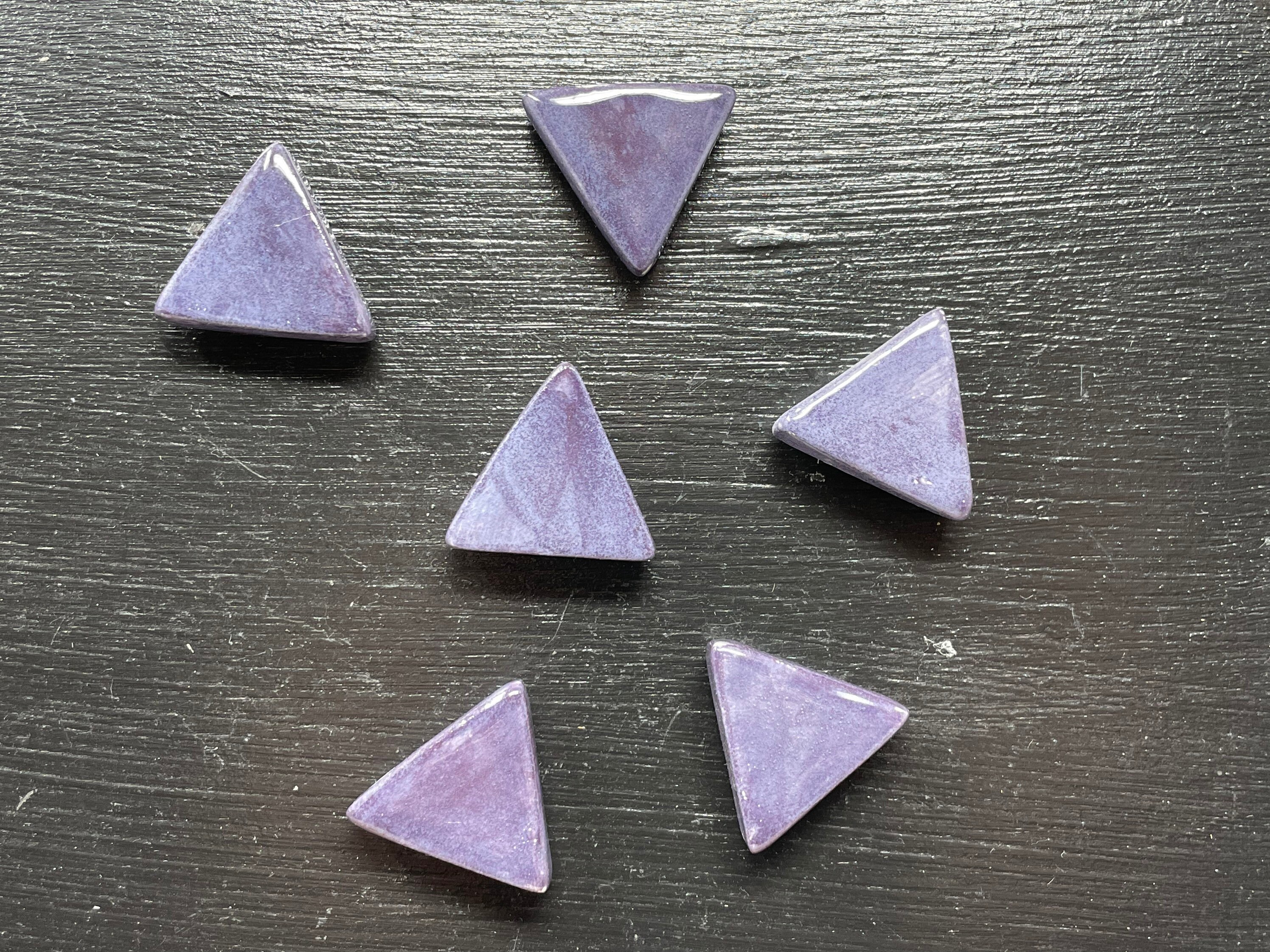Small Purple Ceramic Triangle Magnets Set / Purple Triangle Fridge ...