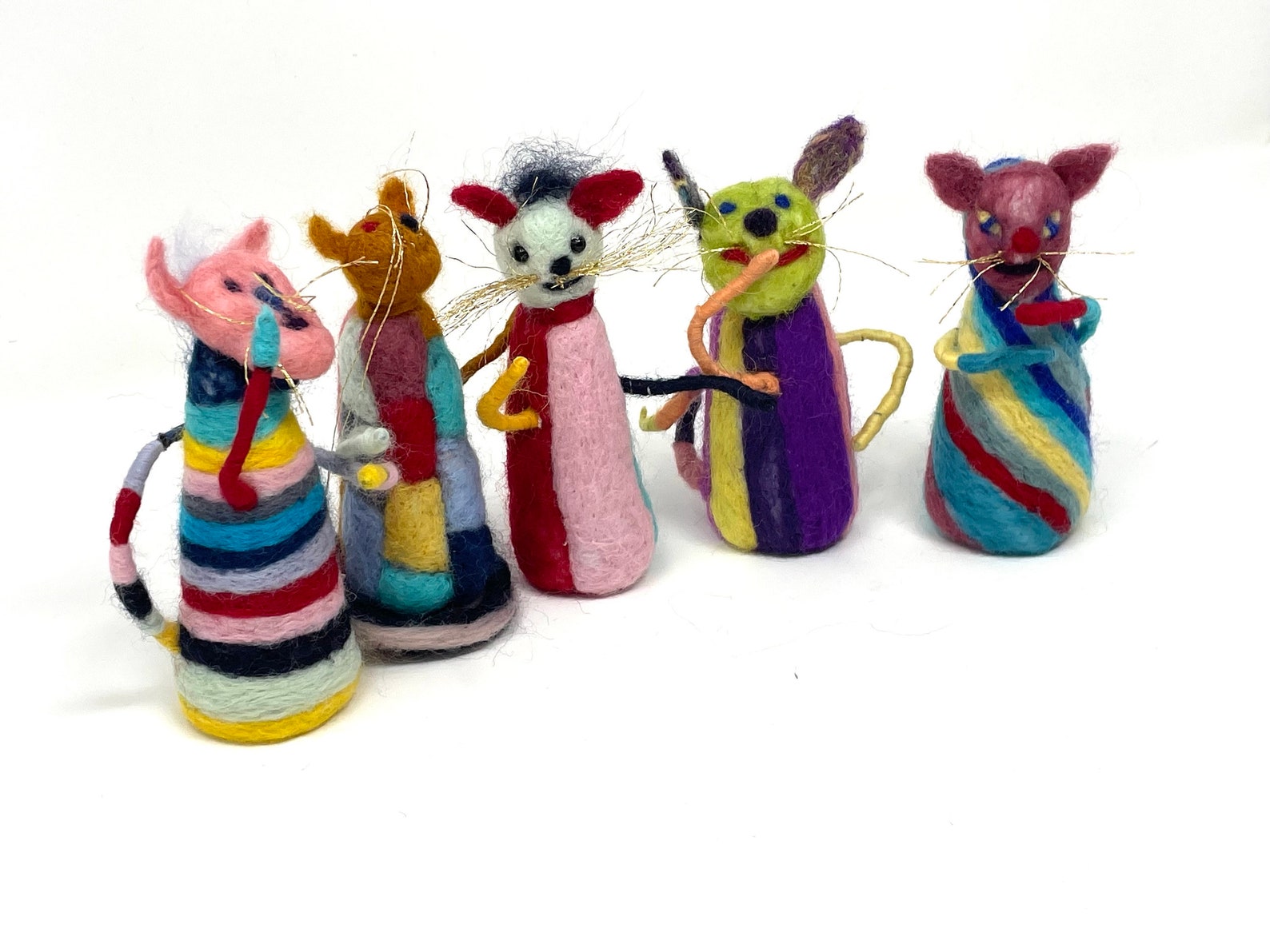 Handmade Wool Felted Cat | Free Standing Felt Cat Decoration ...