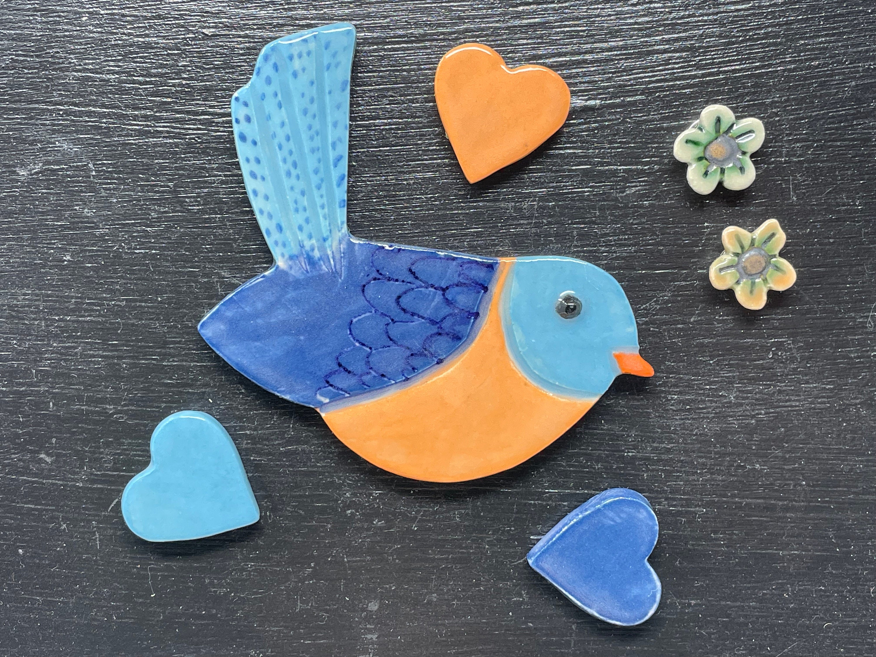 Handmade Ceramic Bird and Floral Magnets, Nature Lover Gift - Etsy
