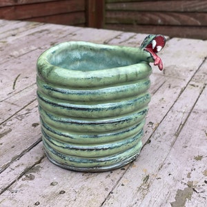 Hand Built Coiled Ceramic Stoneware Snake Pot / Snake Lovers Gift - Etsy