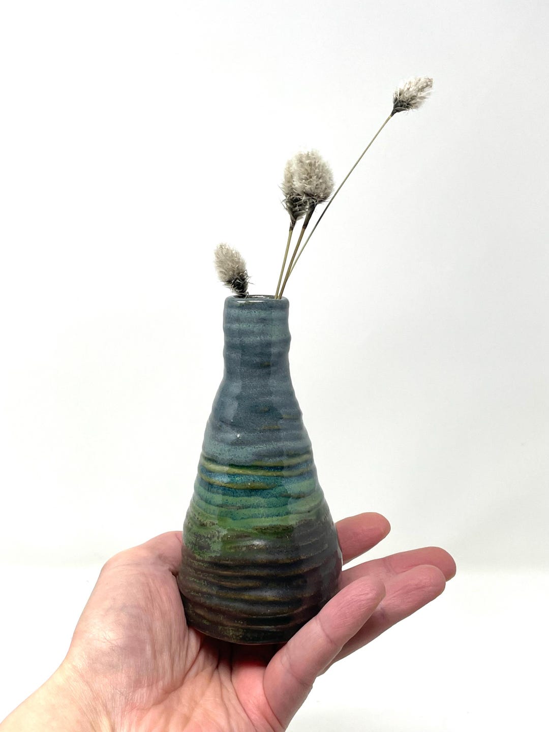 Handmade Coiled Ceramic Bud Vase: Multi-color Glazed Home Decor - Etsy