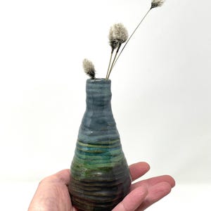 Handmade Coiled Ceramic Bud Vase: Multi-color Glazed Home Decor - Etsy