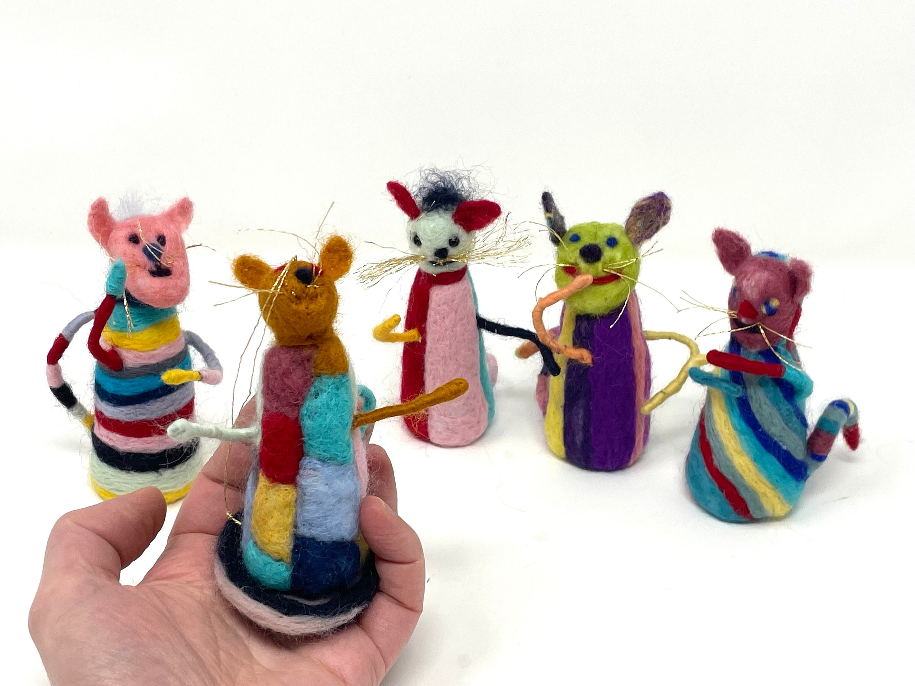 Handmade Wool Felted Cat | Free Standing Felt Cat Decoration ...