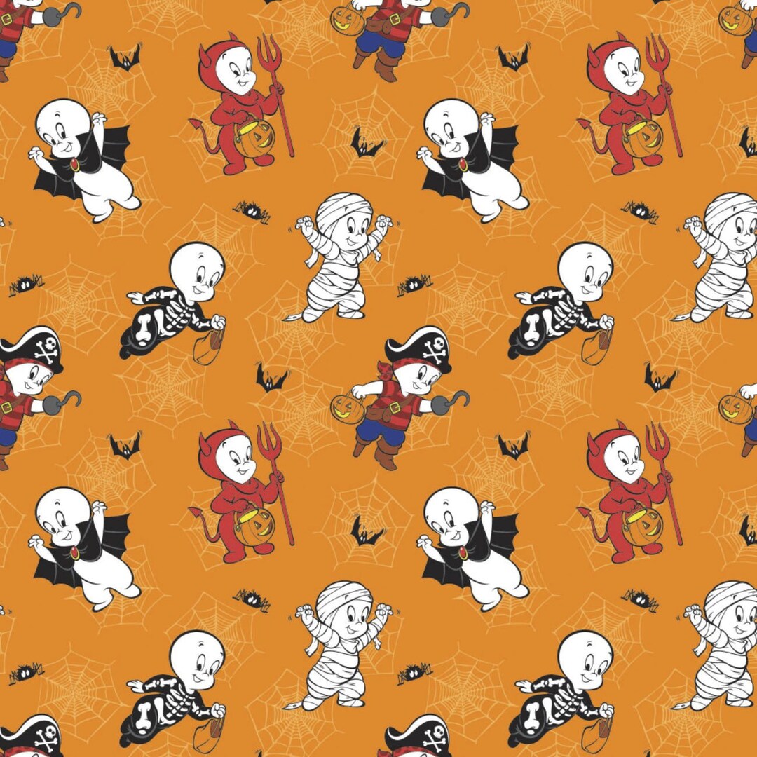 Casper Costume Fun Halloween Fabric by the Half Yard. 100% Cotton ...