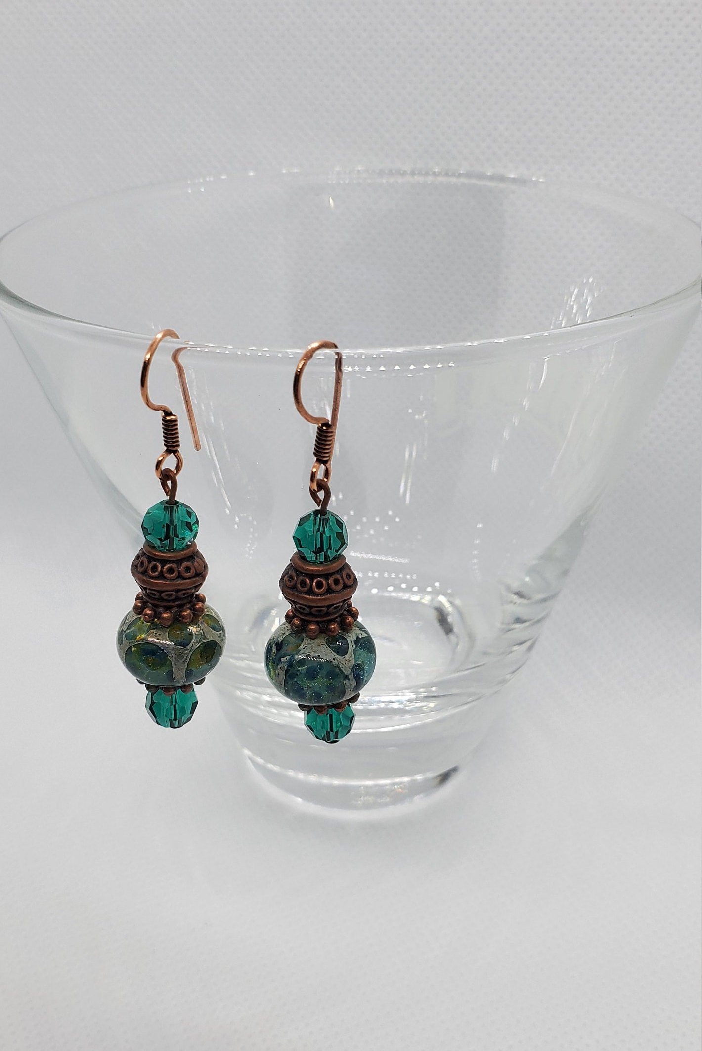Arabian Nights stunning Artisan Glass Earrings Lampwork Glass | Etsy