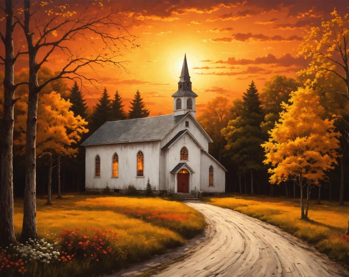 A4 Autumn Church Rice Paper - Etsy