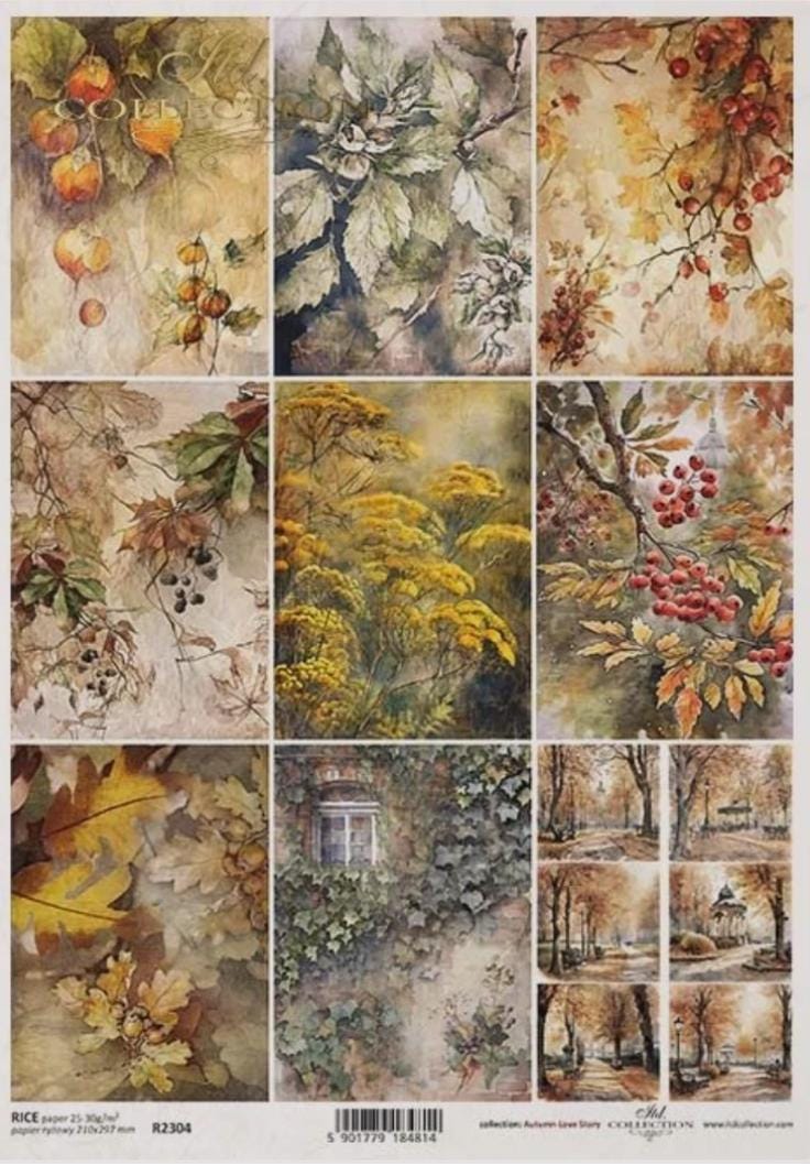 A4 ITD Fall Squares Rice Paper - Etsy