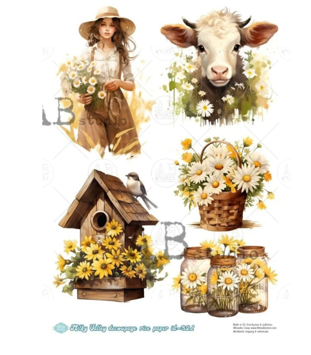 A4 Spring Daisy Rice Paper - Etsy