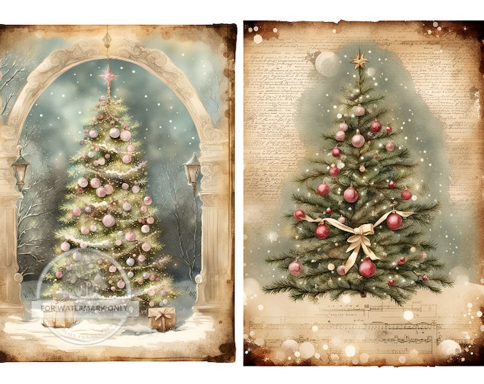 A4 Christmas Tree Rice Paper - Christmas Scene - Etsy