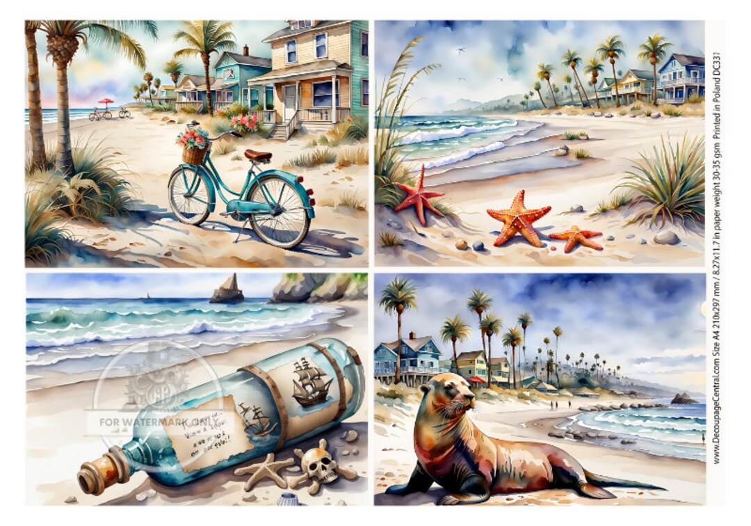 A4 Beach Scenes - Etsy