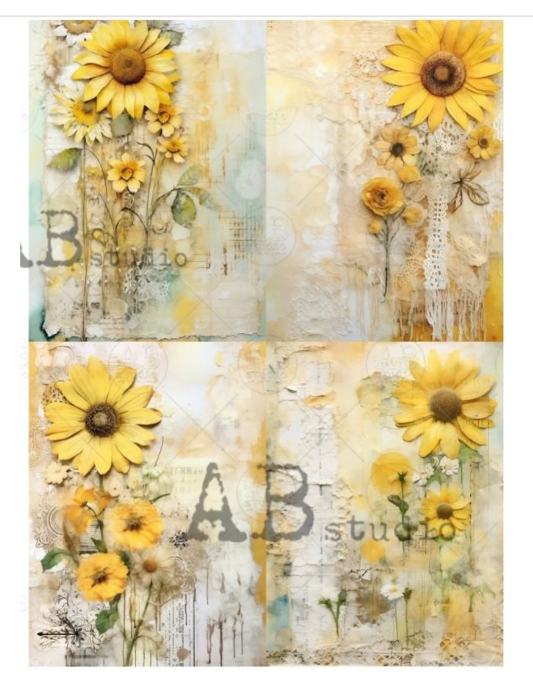 A4 Daisy Quads Rice Paper - Etsy
