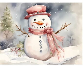 A4 Snowman Trio Rice Paper - Cute Snowmen in a Wintry Scene - Etsy