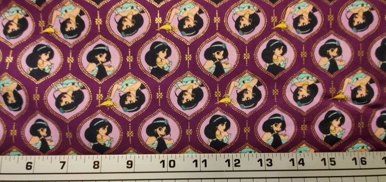 Disney Aladdin Frames PRINCESS JASMINE METALLIC Fabric by the - Etsy