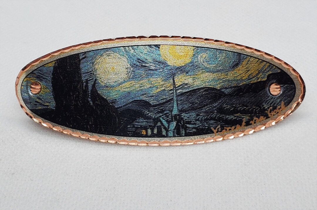CHC - Van Gogh Starry Night Copper Hair Clip - Beautiful COPPER Hair ...