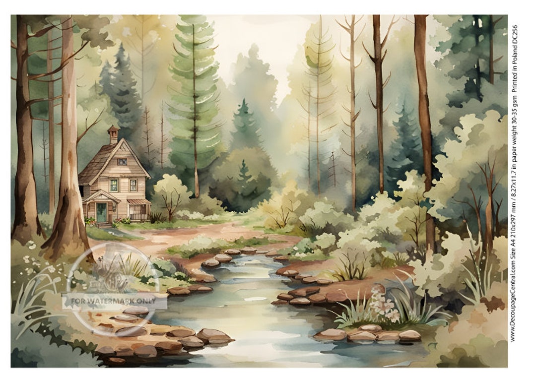 A4 Forest Cabin Rice Paper - Etsy