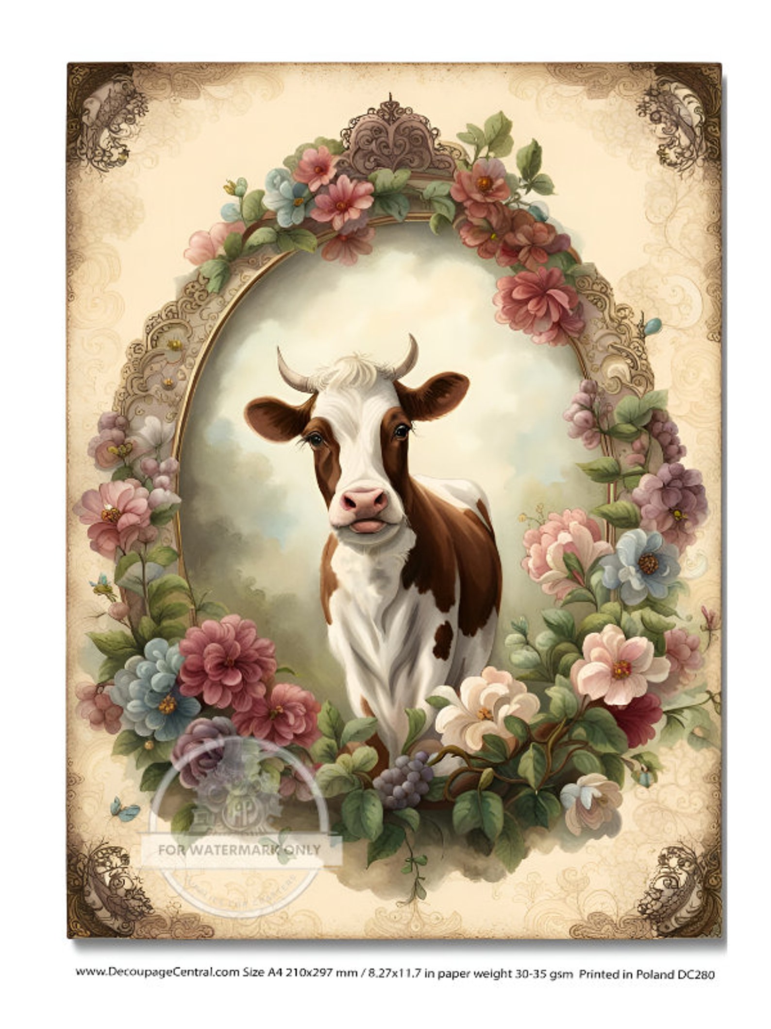 A4 Spring Bessie Cow Rice Paper - Etsy
