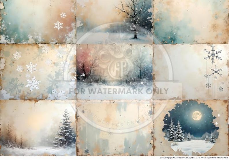 A4 Vintage Winter Multi Rice Paper - Etsy