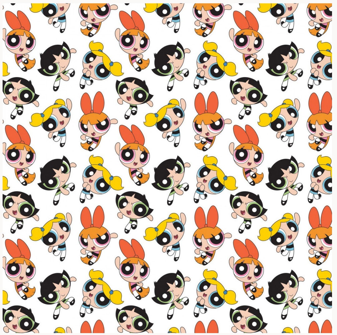 Powerpuff Girls Fabric by the Half Yard. 100% Cotton. BLOSSOM BUTTERCUP ...