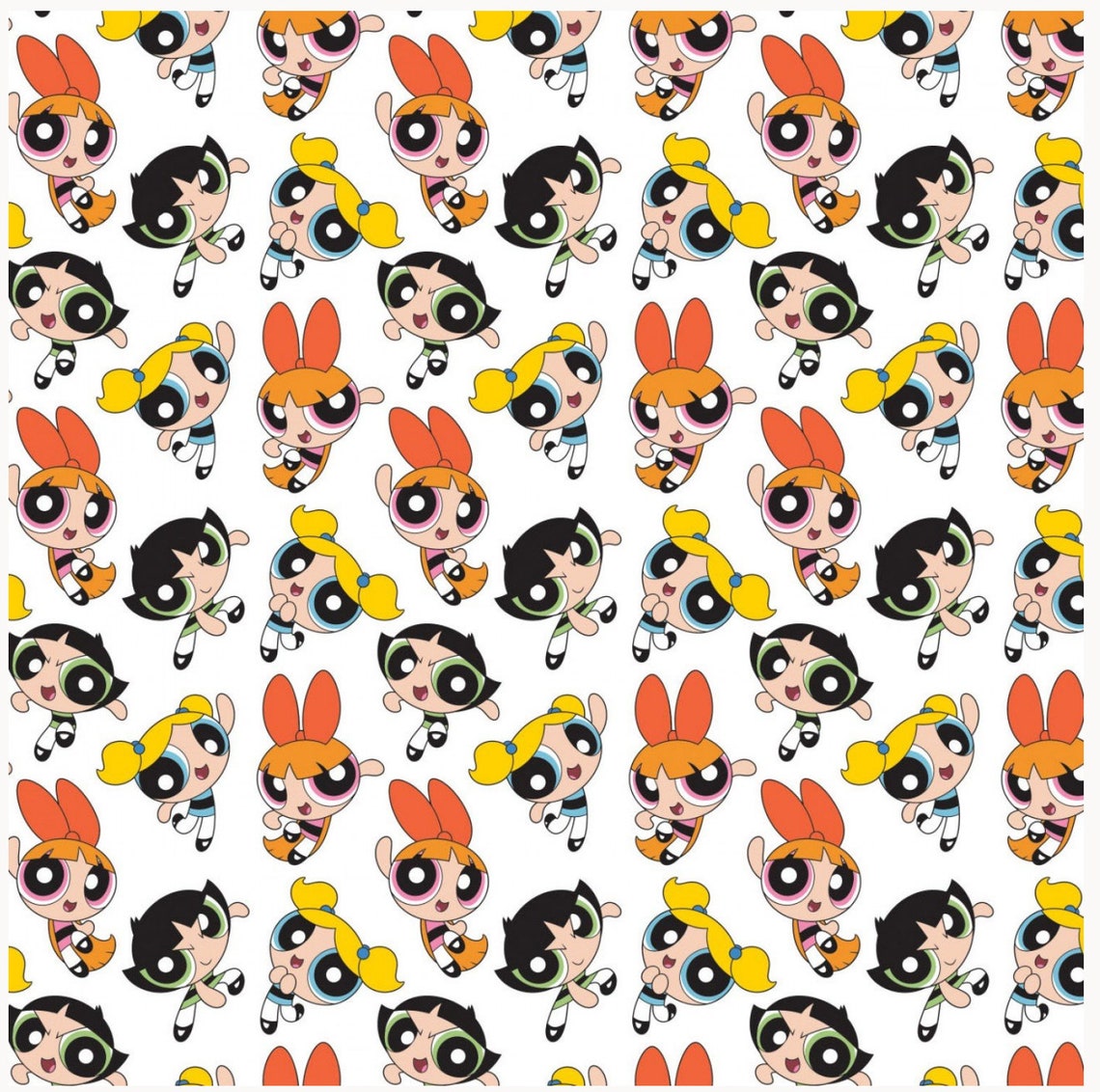Powerpuff Girls Fabric by the Half Yard. 100% Cotton. BLOSSOM BUTTERCUP ...