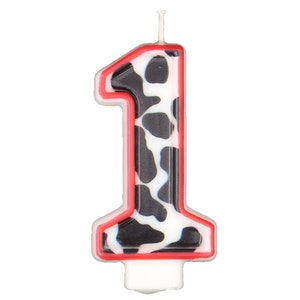 3.5 Inches Cowprint Number Candle - Etsy