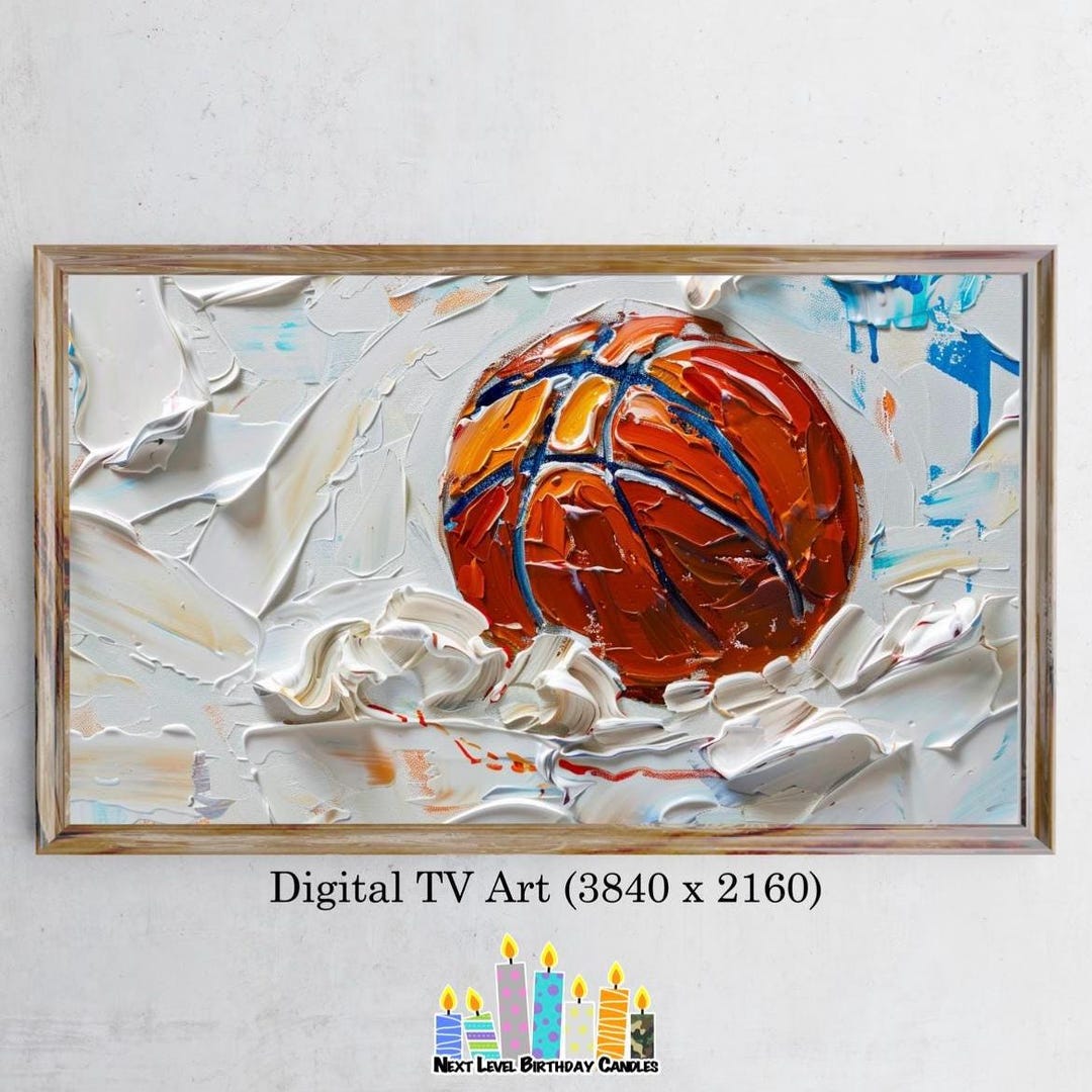 Basketball-themed Frame TV Art for Birthday Cake Celebration | Party TV ...