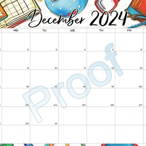 Blank School Calendar 2024-2025 (august to June)- Printable, Digital ...