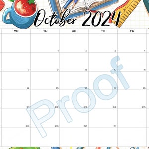 Blank School Calendar 2024-2025 (august to June)- Printable, Digital ...