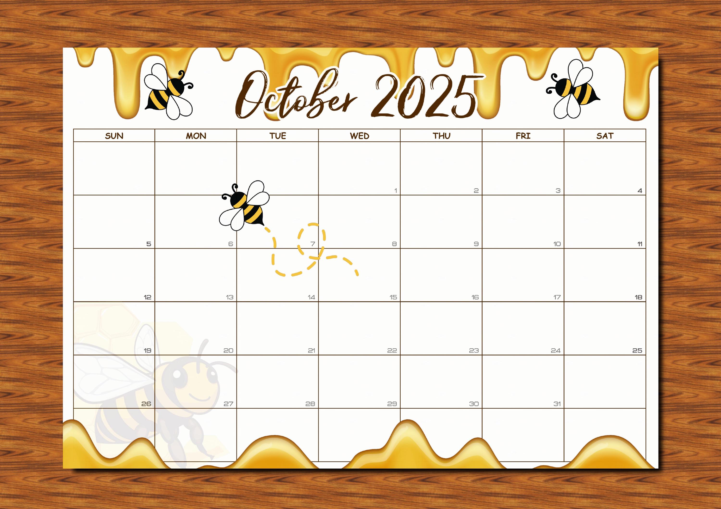 Bumble Bee 2025-2026 (august to December 2026)- Editable ,printable ...