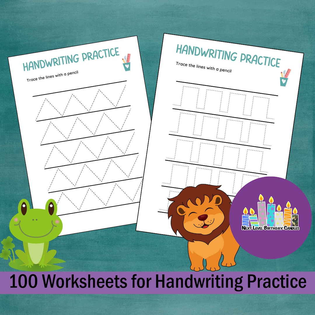 100 Worksheets for Handwriting Practice Instant Printable Sheets ...