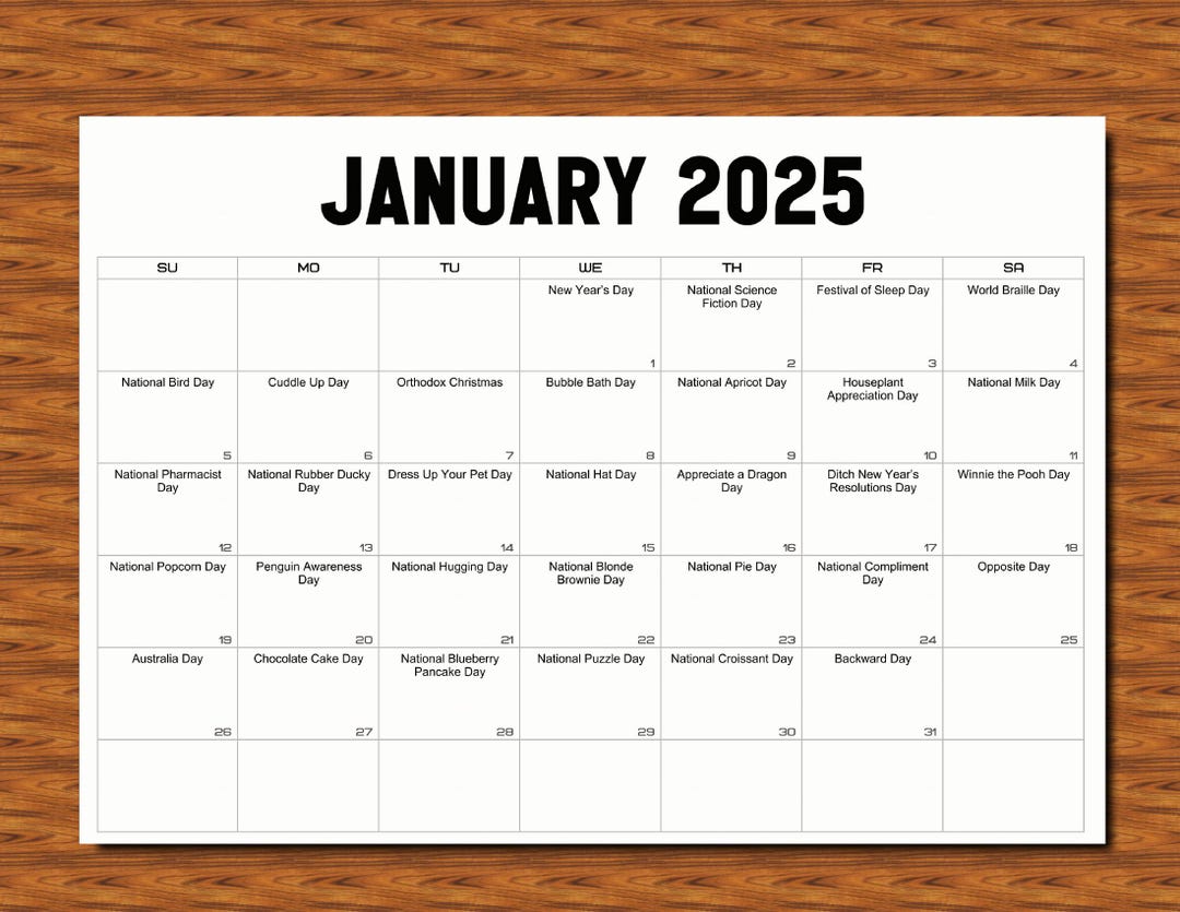 365 Days to Celebrate |celebrations Calendars: Printable Edition | 2025 ...